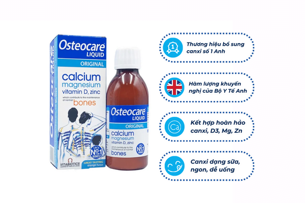 Osteocare Liquid C/200ml VITABIOTICS Siro Canxi Trẻ Em, Người Lớn - PharmaDi