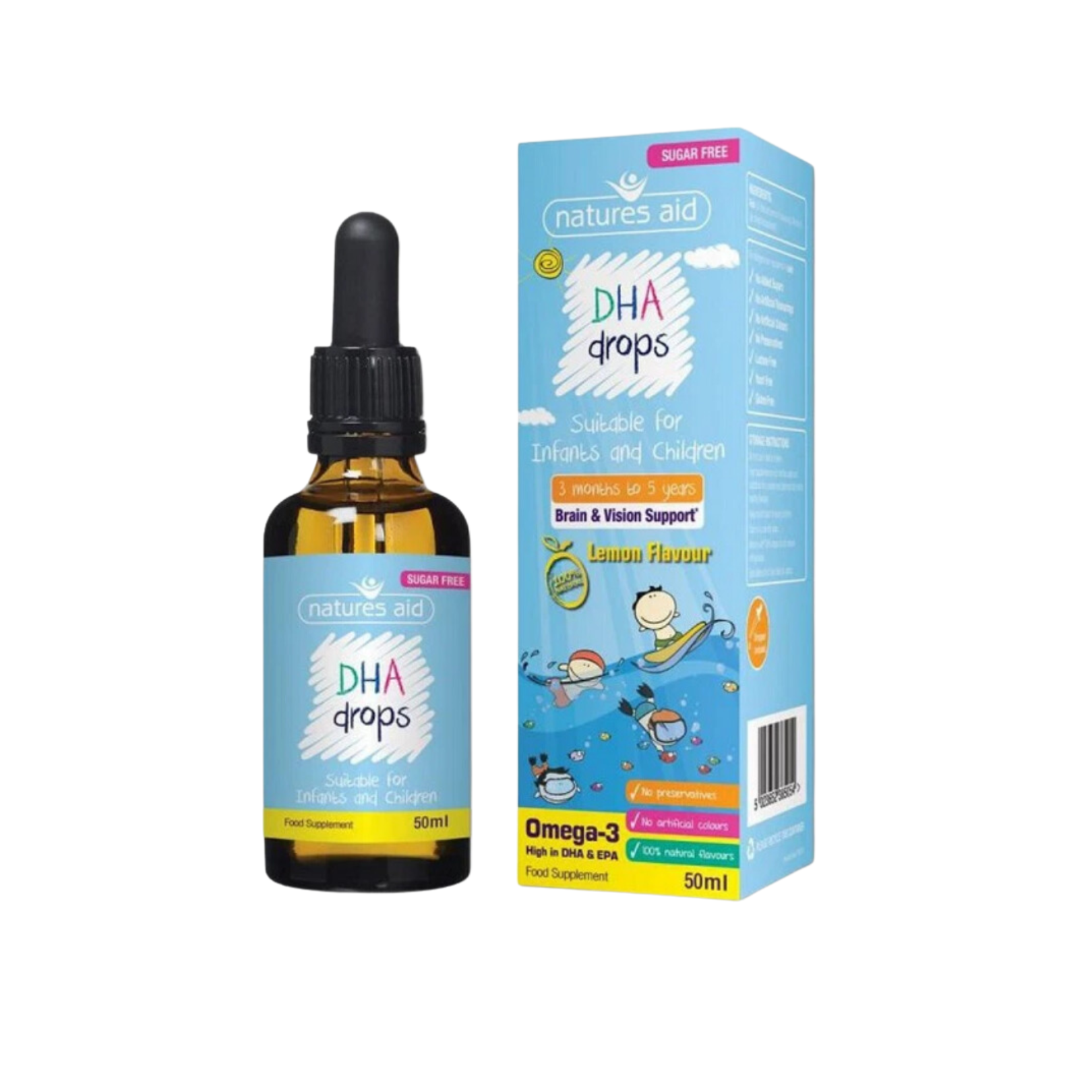 Mini Drops DHA H/50ml NATURES AID Hỗ trợ não bộ và thị lực trẻ 3th ...